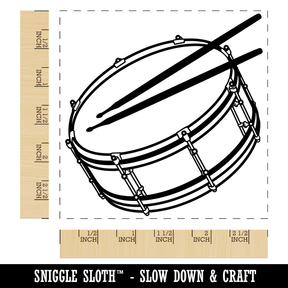 Snare Drum Percussion Musical Instrument Square Rubber Stamp for ...