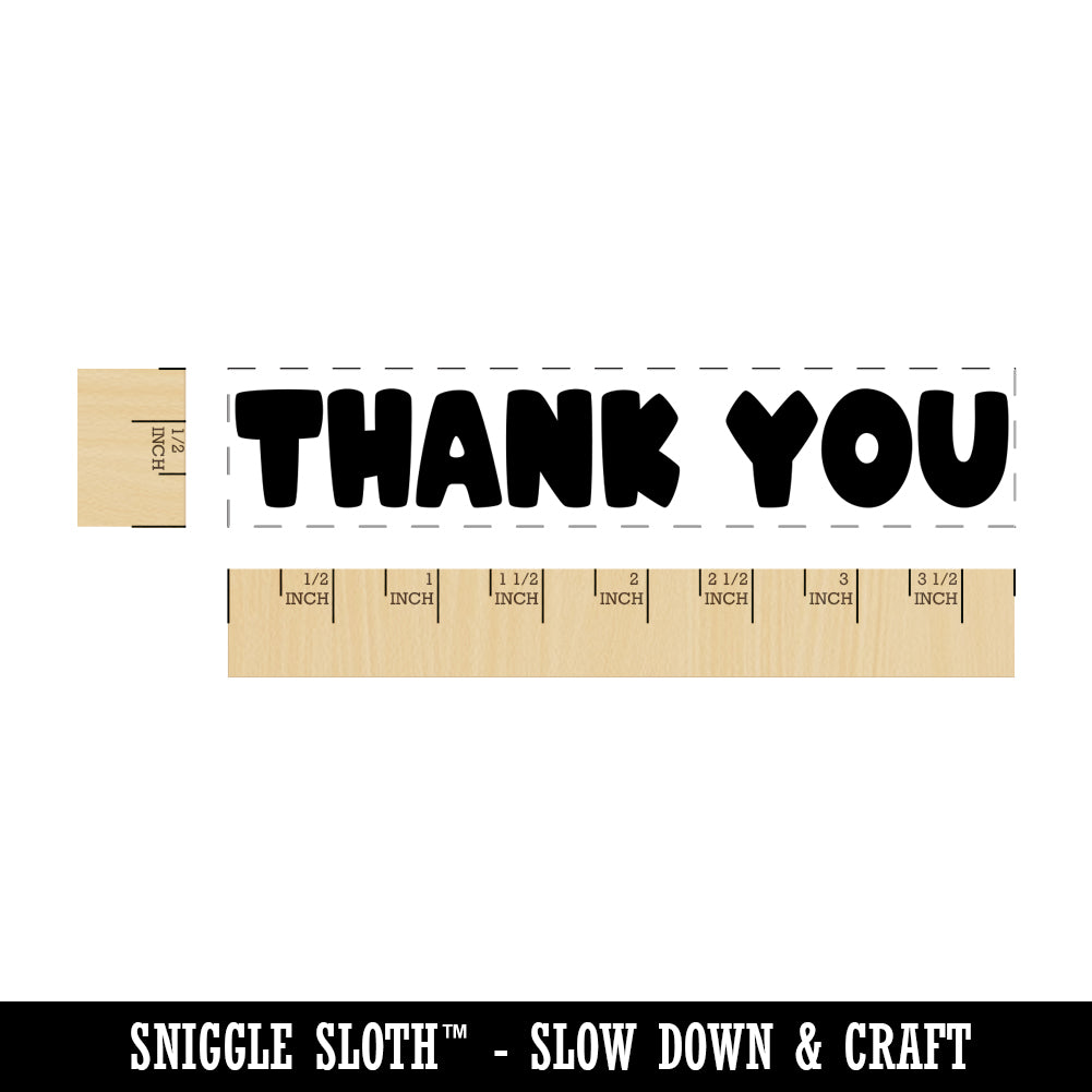 Bold Fun Capitalized Thank You Rectangle Rubber Stamp for Stamping ...