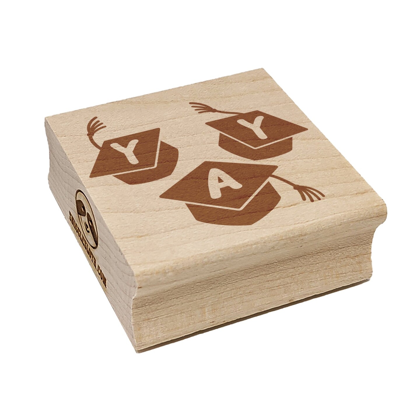 Graduation Caps Yay Graduate Congratulations Square Rubber Stamp for ...