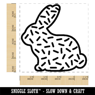 Bunny Side Profile Pattern Sprinkles Easter Square Rubber Stamp for ...