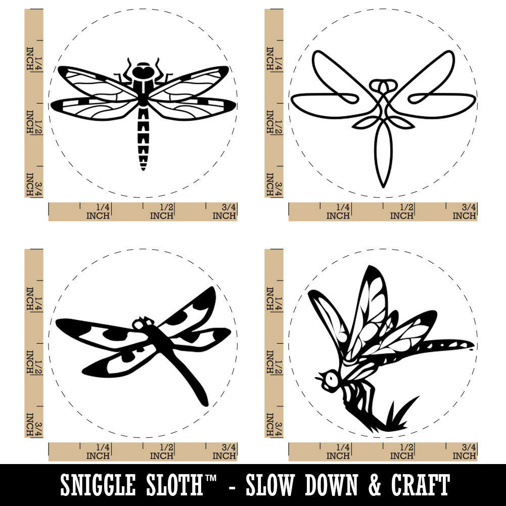 Dragonflies Dragonfly Flying Elegant Rubber Stamp Set for Stamping ...