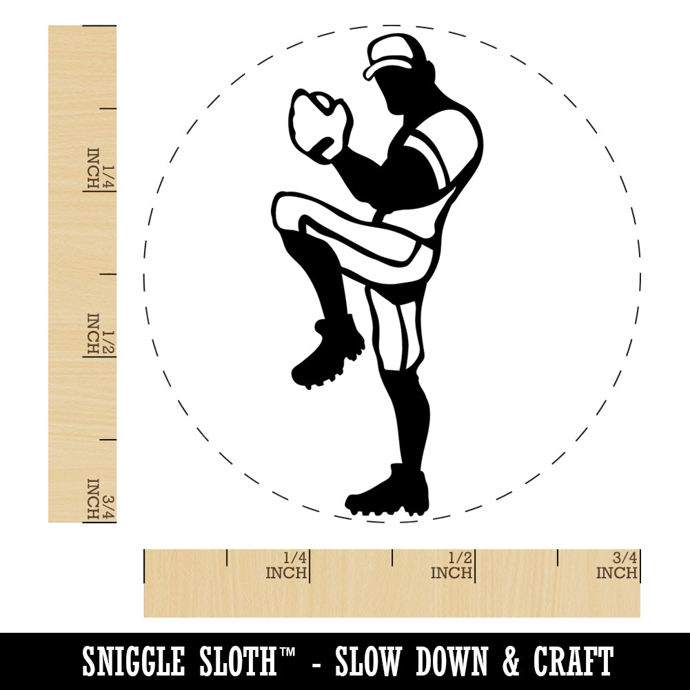 Baseball Softball Pitcher Winding Up Rubber Stamp for Stamping Crafting ...