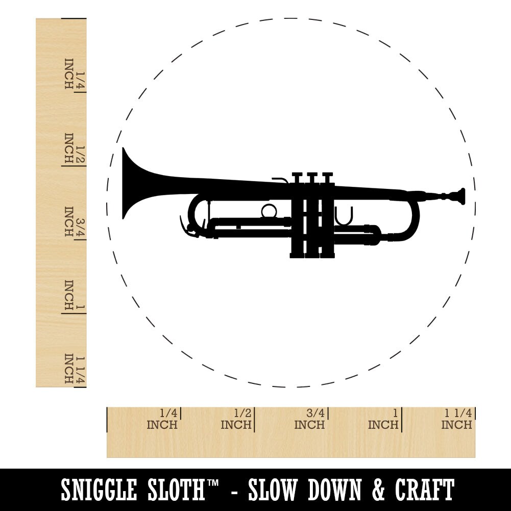 Trumpet Music Instrument Silhouette Rubber Stamp for Stamping Crafting ...