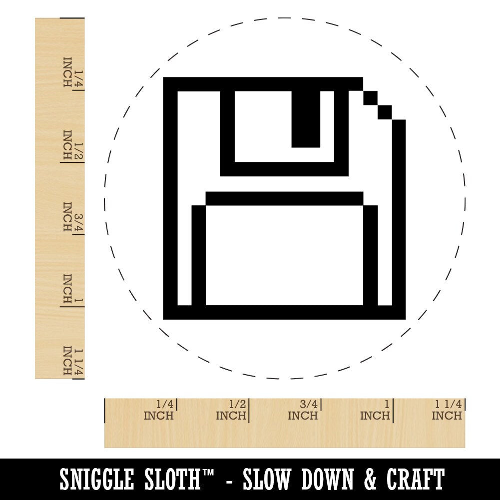 Pixel Save Floppy Disk Icon Rubber Stamp for Stamping Crafting Planners ...