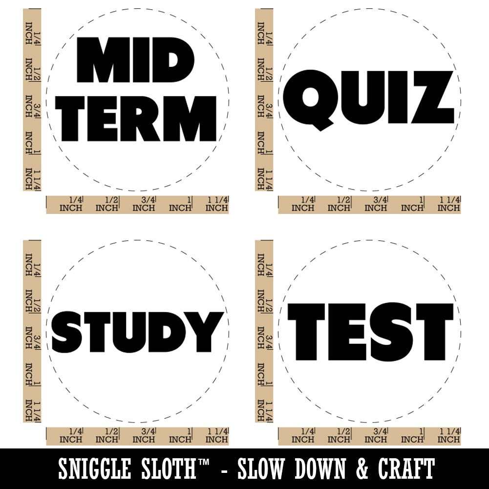 School Important Calendar Study Quiz Test Min Term Rubber Stamp Set for ...