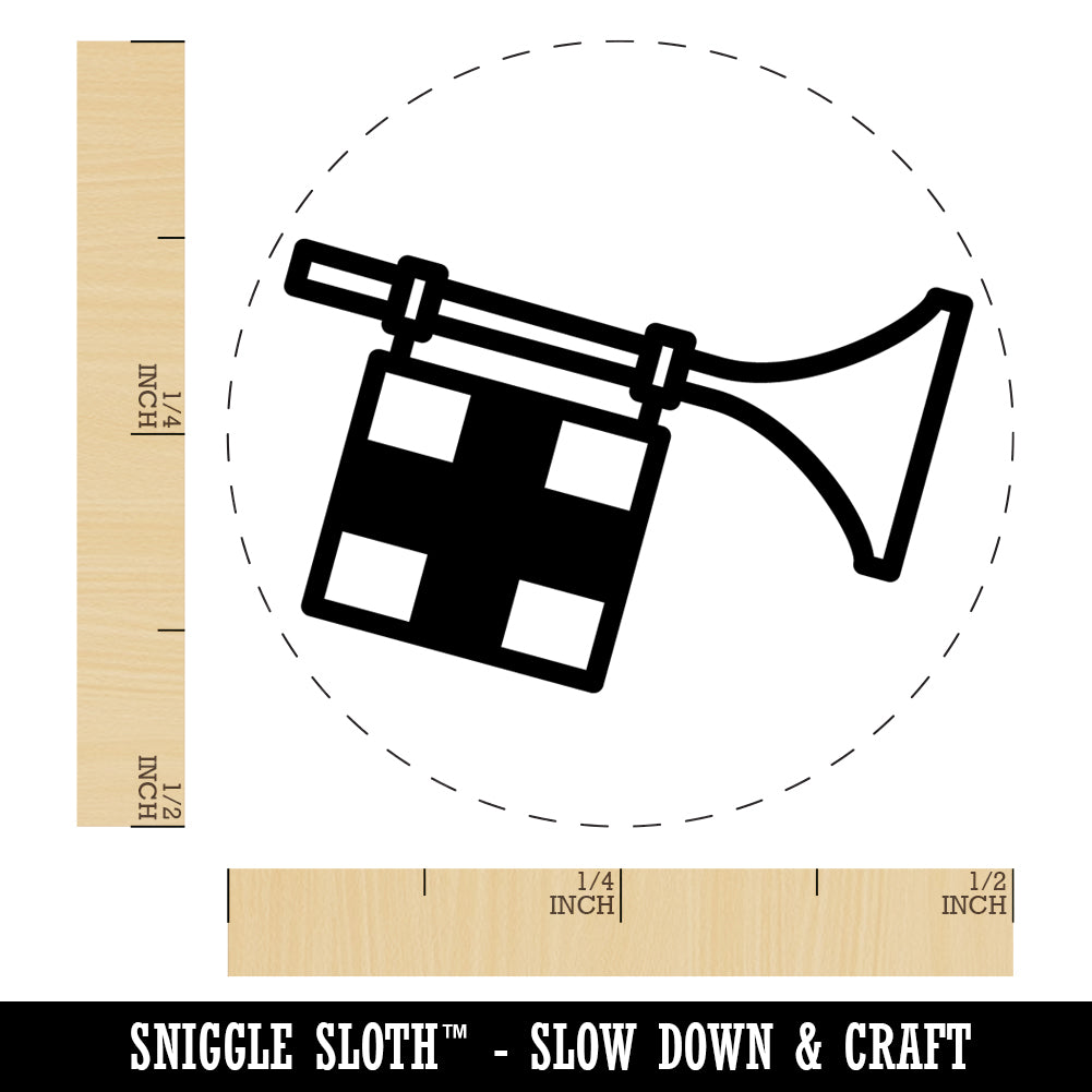 Horn with Flag Tarot Card Rubber Stamp for Stamping Crafting Planners ...
