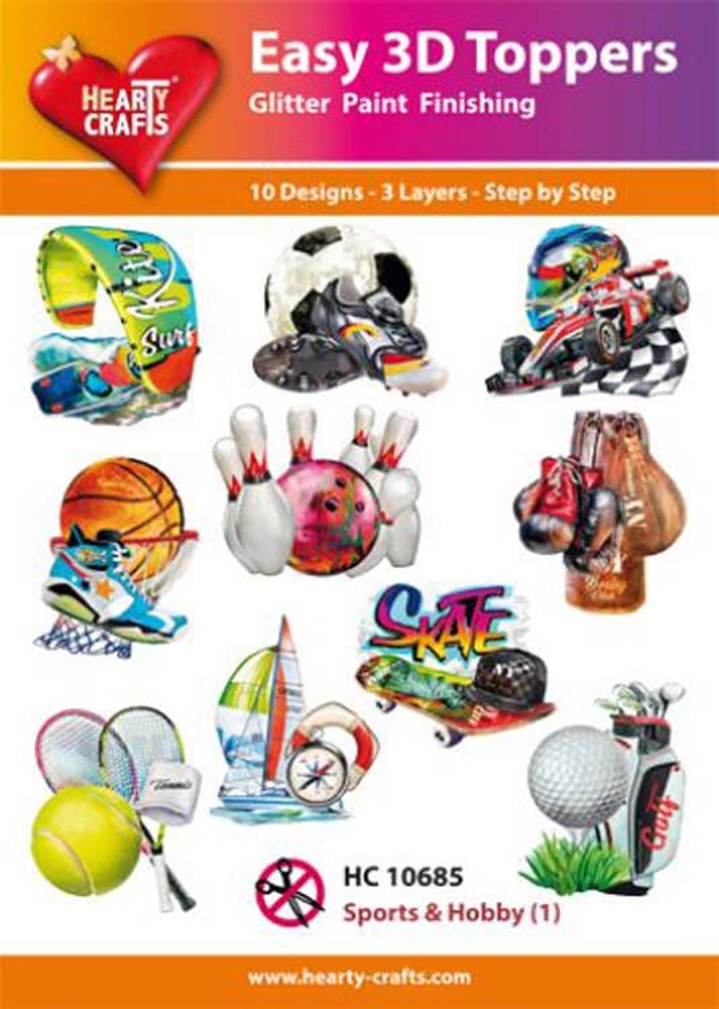 Hearty Crafts Easy 3D Toppers - Sports & Hobby 1 | Michaels