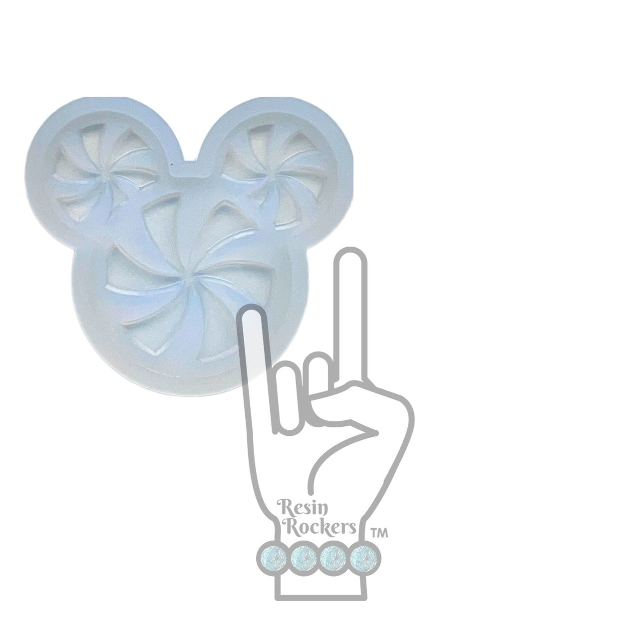 UV Safe Mouse Head with Peppermints Badge Reel Phone Grip Silicone Mold ...