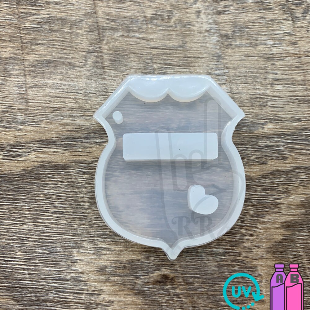 Mini Police Back the Blue Badge Keychain Mold for Epoxy Resin Art ...