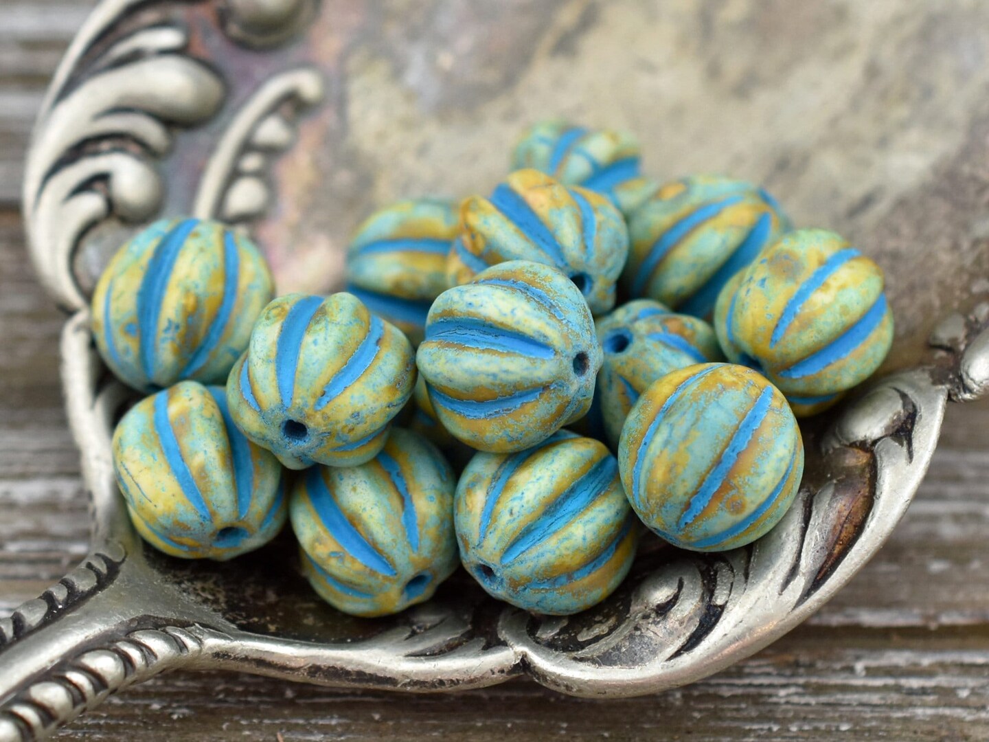 *10* 10mm Turquoise Washed Blue Sage Round Melon Beads | Michaels