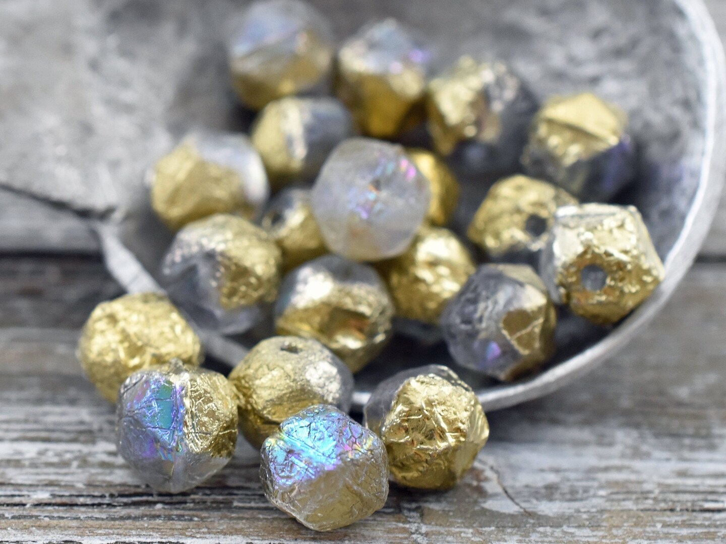 *20* 8mm Gold Etched Crystal AB Antique Cut Round Beads | Michaels