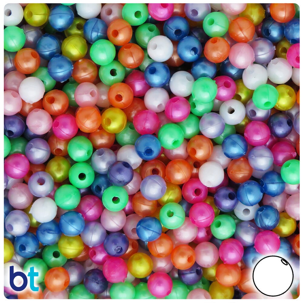 BeadTin Pearl Mix 6mm Round Plastic Craft Beads (500pcs) | Michaels