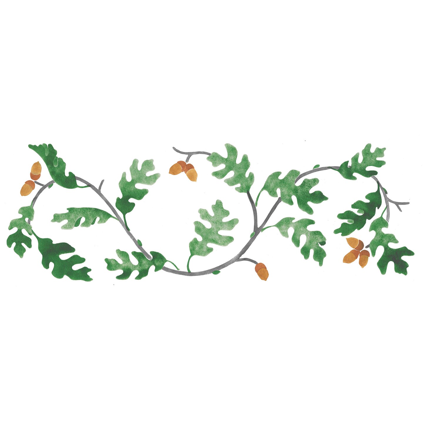 Leaf and Acorn Design Wall Stencil | 2622 by Designer Stencils | Floral Stencils | Reusable Art ...