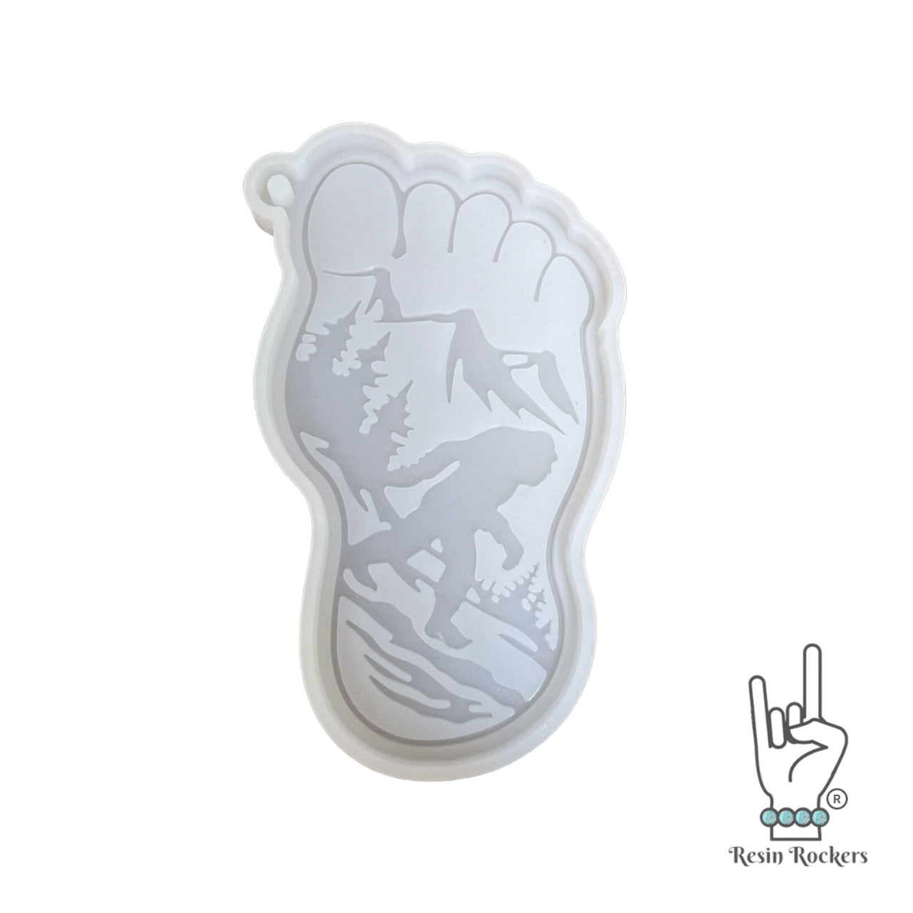 UV Safe Bigfoot Footprint Mountain Scene Silicone Mold for UV or Epoxy ...