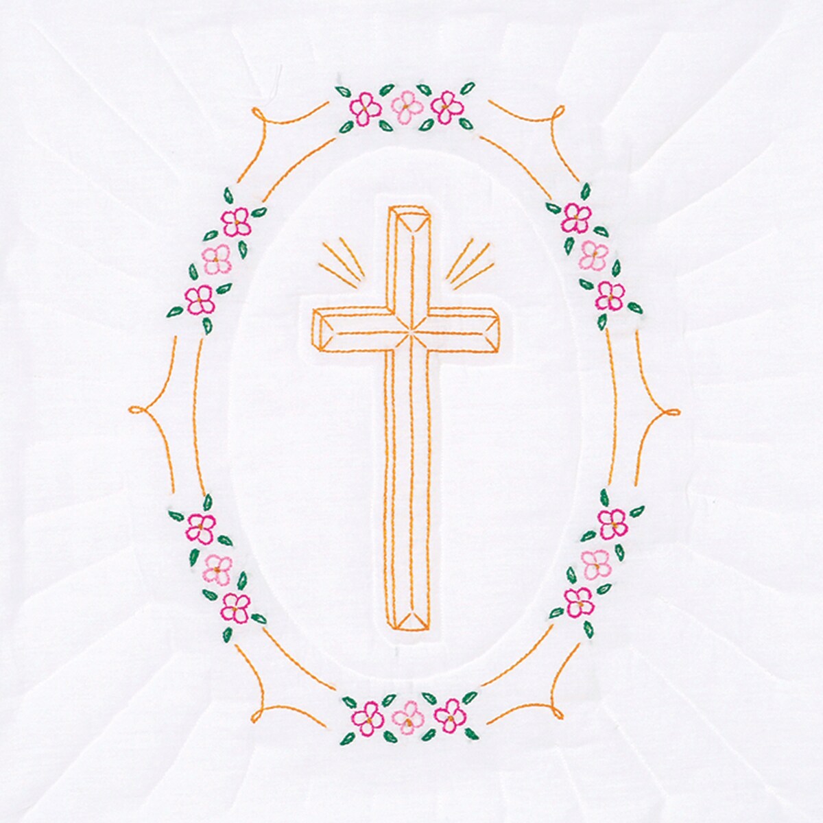 Jack Dempsey Stamped White Quilt Blocks 18"X18" 6/Pkg-Cross | Michaels