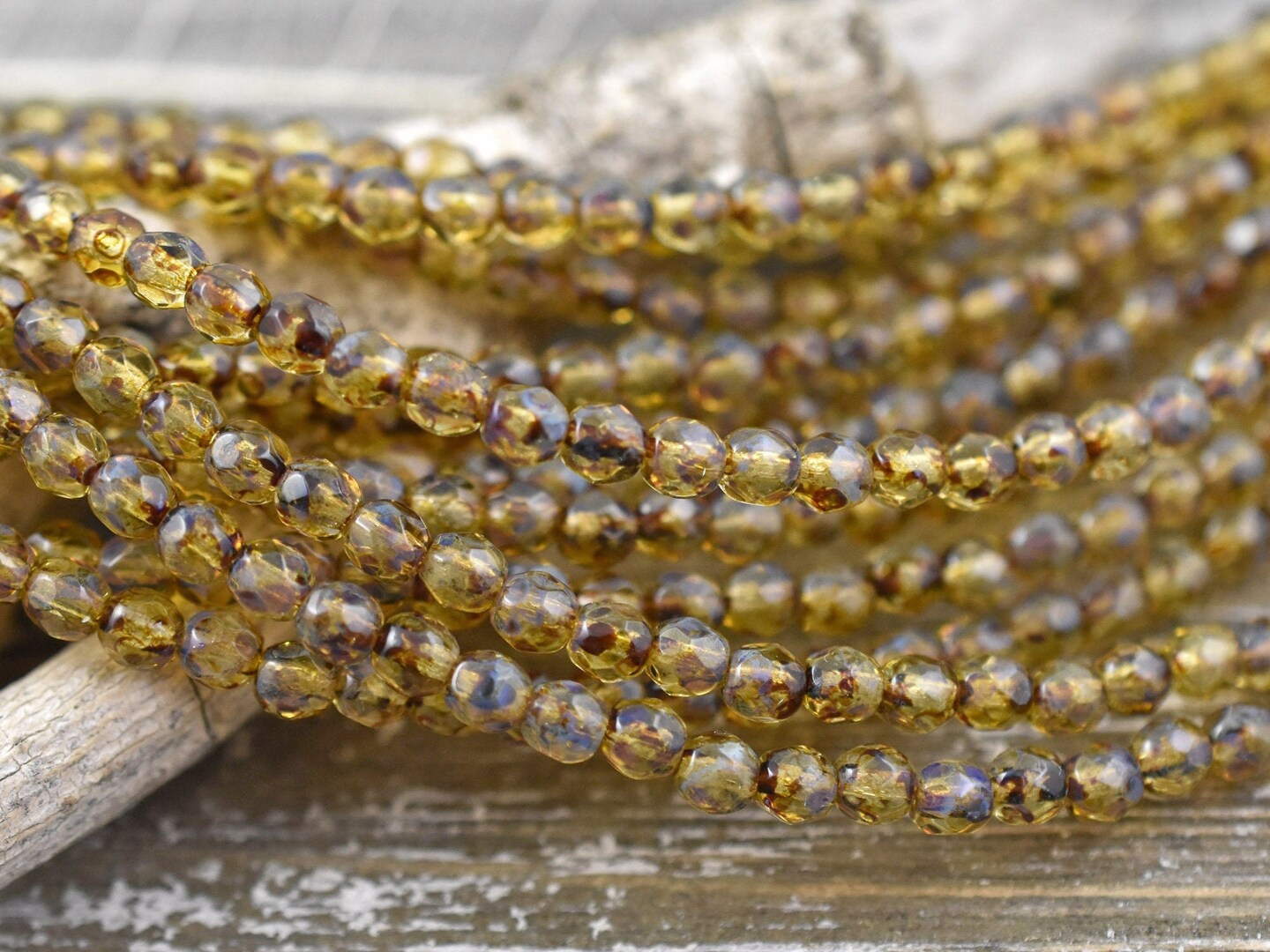 *50* 4mm Crystal Picasso Fire Polished Round Beads | Michaels