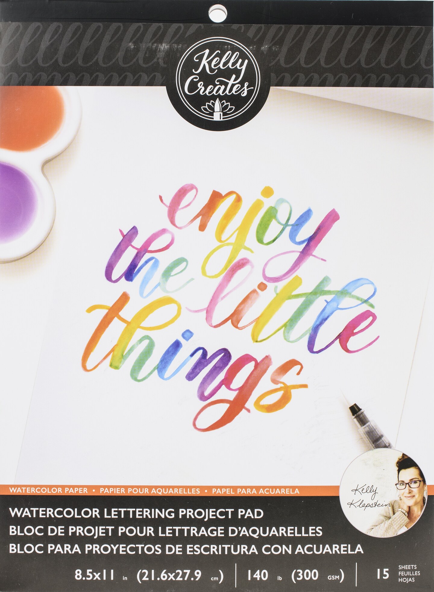 Kelly Creates Watercolor Brush Lettering Paper Pad 8.5"X11"-Blank ...