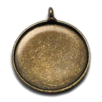 18mm Pendant Blank Bezel Oxidized Brass (for use with cabochons) | Michaels