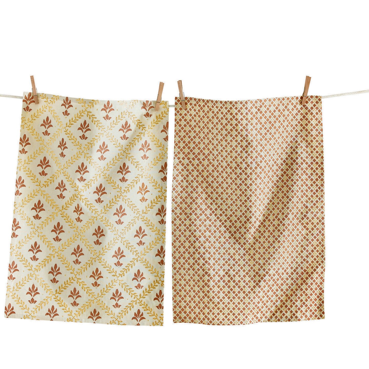 Luxe Block Print Dishtowel Set of 2 | Michaels