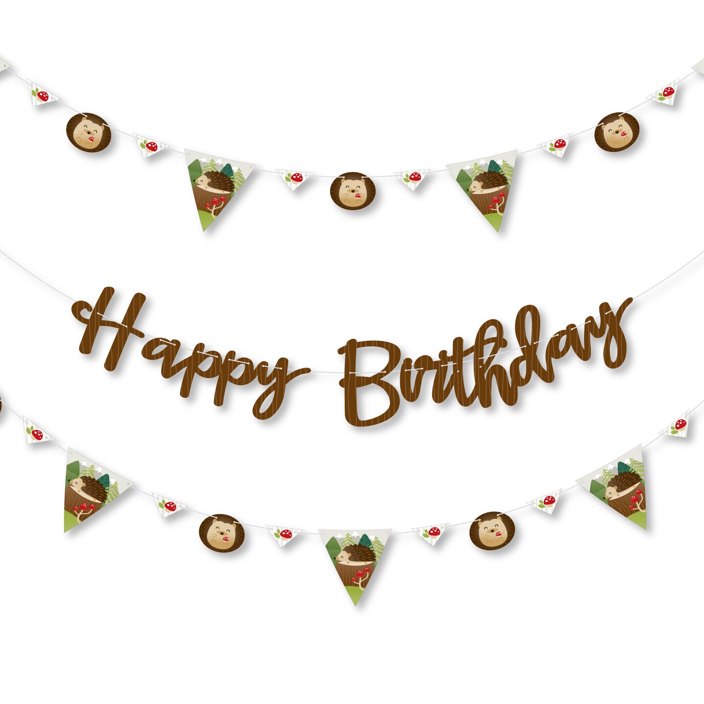 Big Dot of Happiness Forest Hedgehogs - Birthday Party Letter Banner ...