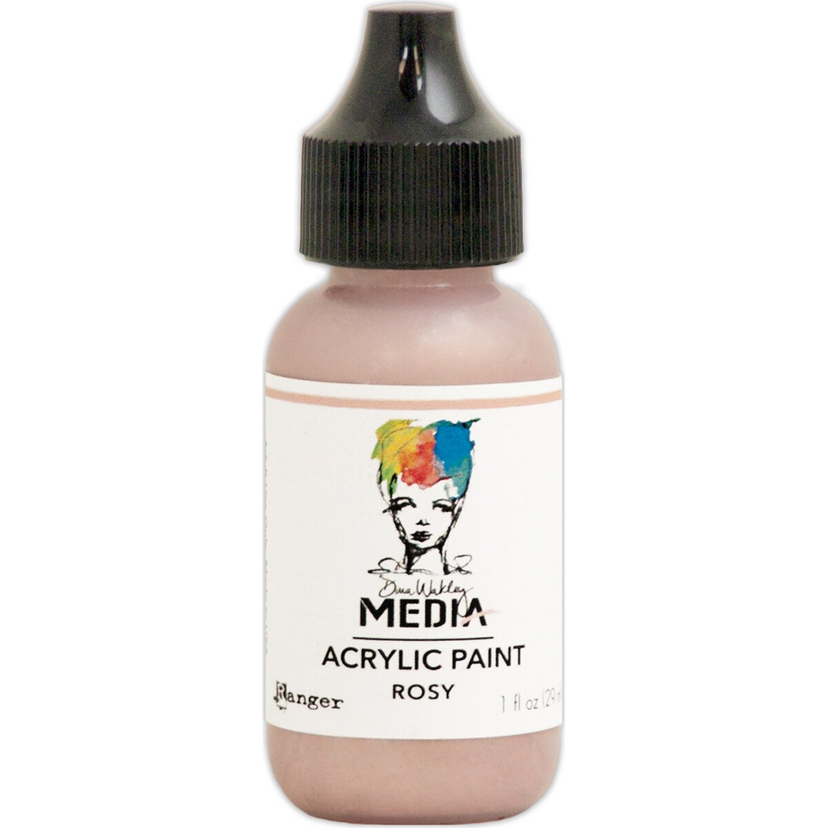 Dina Wakley Media Metallic Acrylic Paint 1oz-Rosy, Count: 1, Model ...