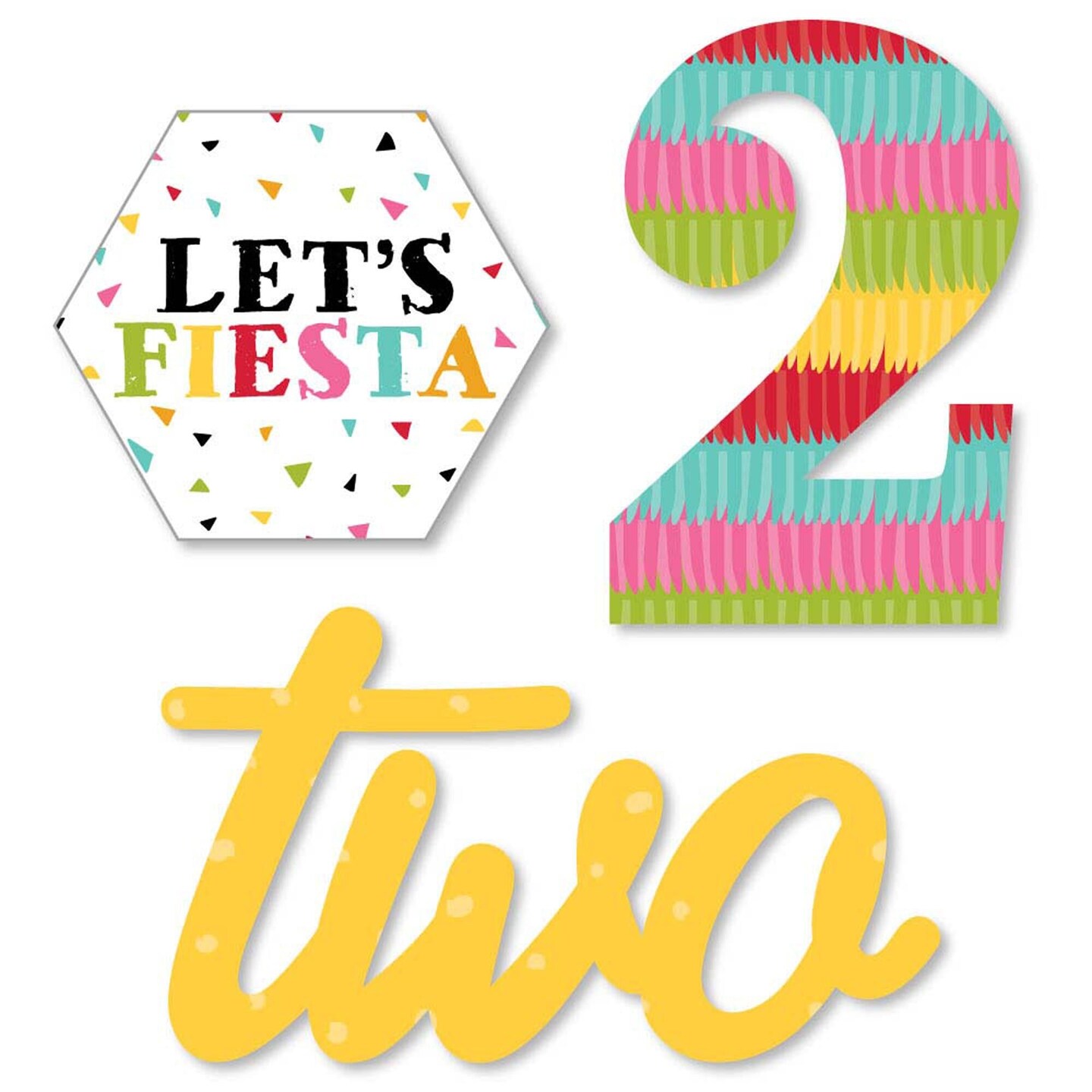 Big Dot of Happiness 2nd Birthday Let's Fiesta - DIY Shaped Fiesta ...