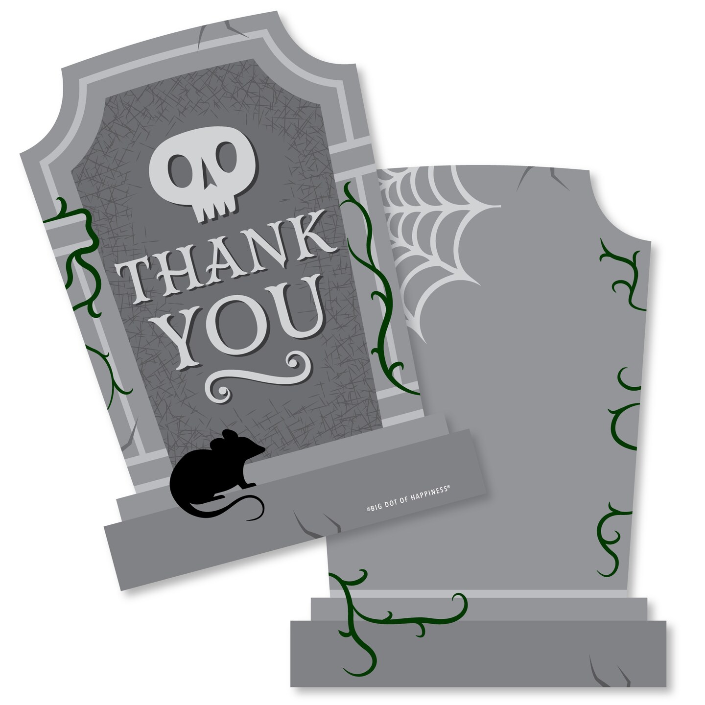 Big Dot of Happiness Creepy Cemetery - Shaped Thank You Cards - Spooky ...