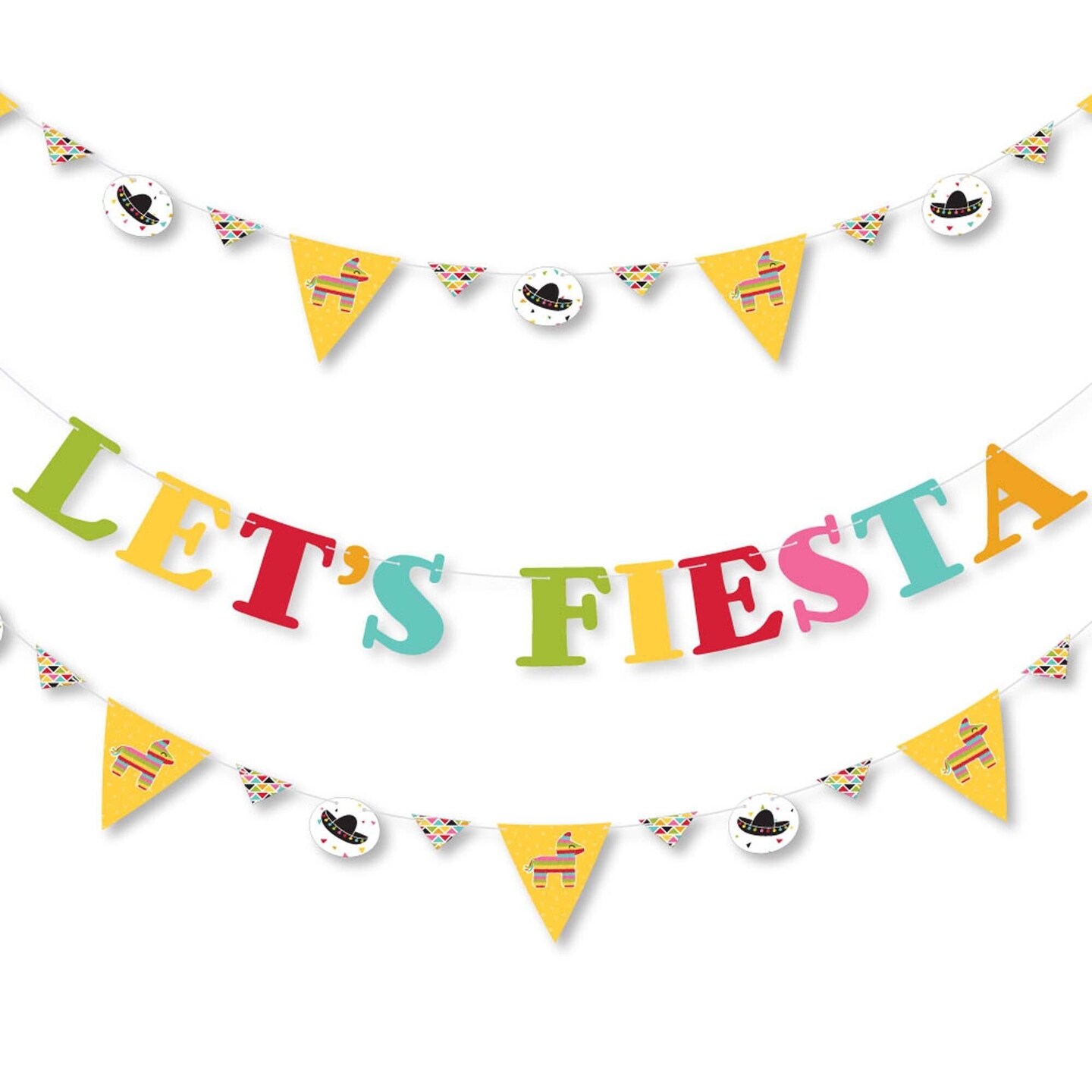 Big Dot of Happiness Let's Fiesta - Fiesta Party Letter Banner ...