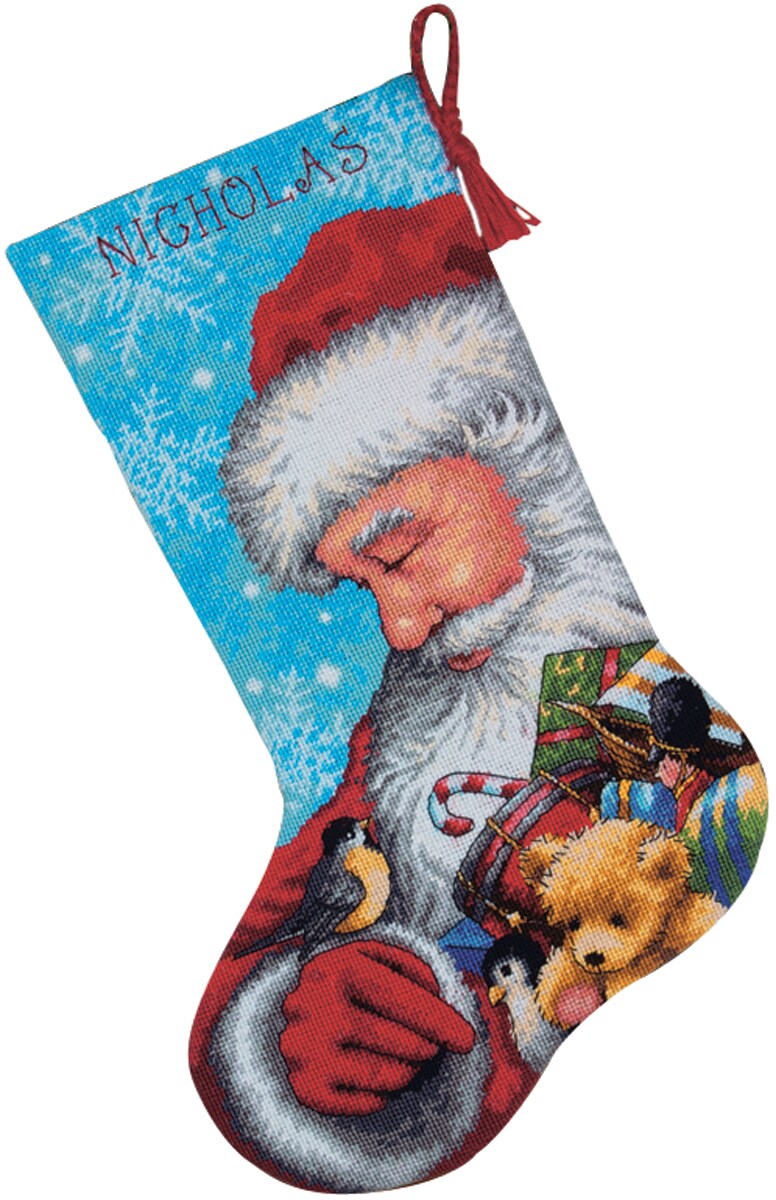 Dimensions Stocking Needlepoint Kit 16" Long-Santa & Toys Stiched In ...