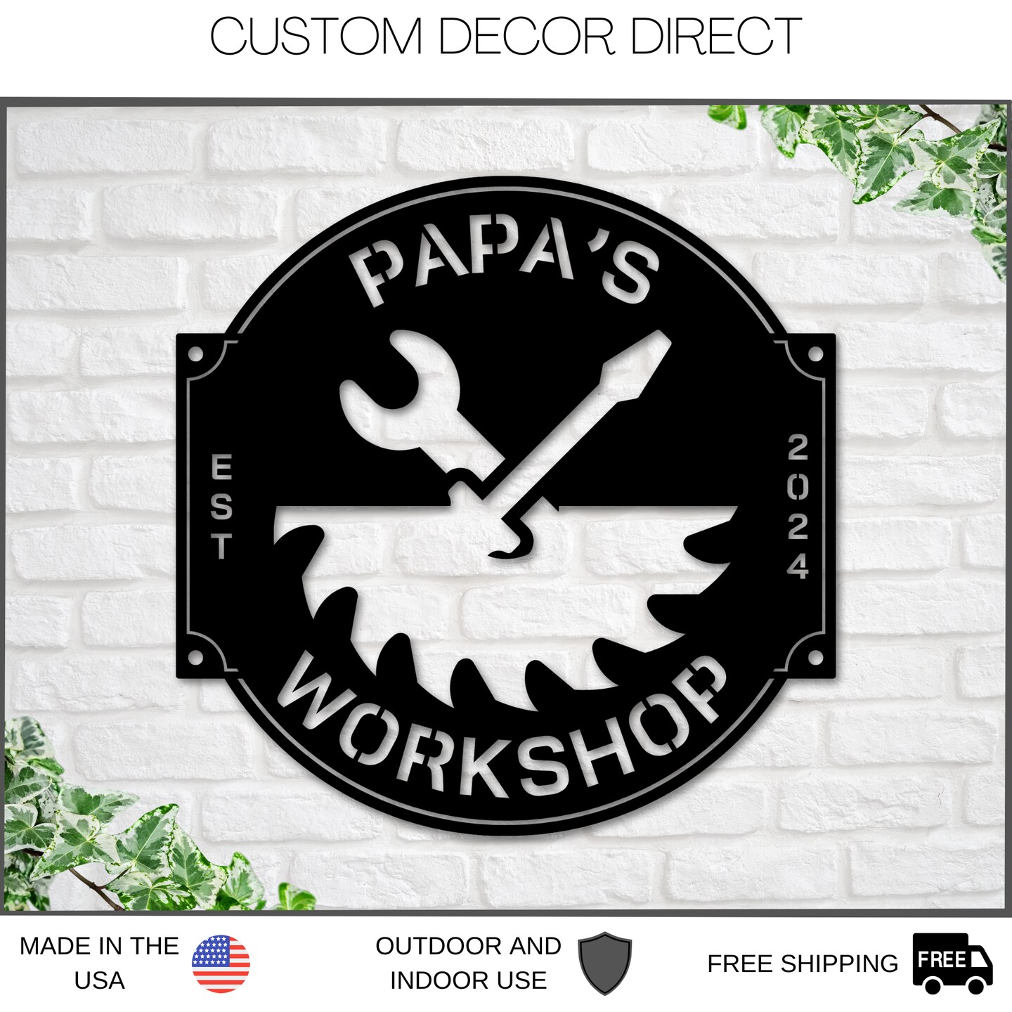 Personalized shop Sign, Custom Workshop Sign, Father's day Gift ...