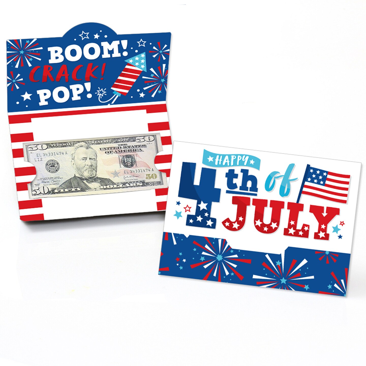 Big Dot of Happiness Firecracker 4th of July - Party Money and Gift ...