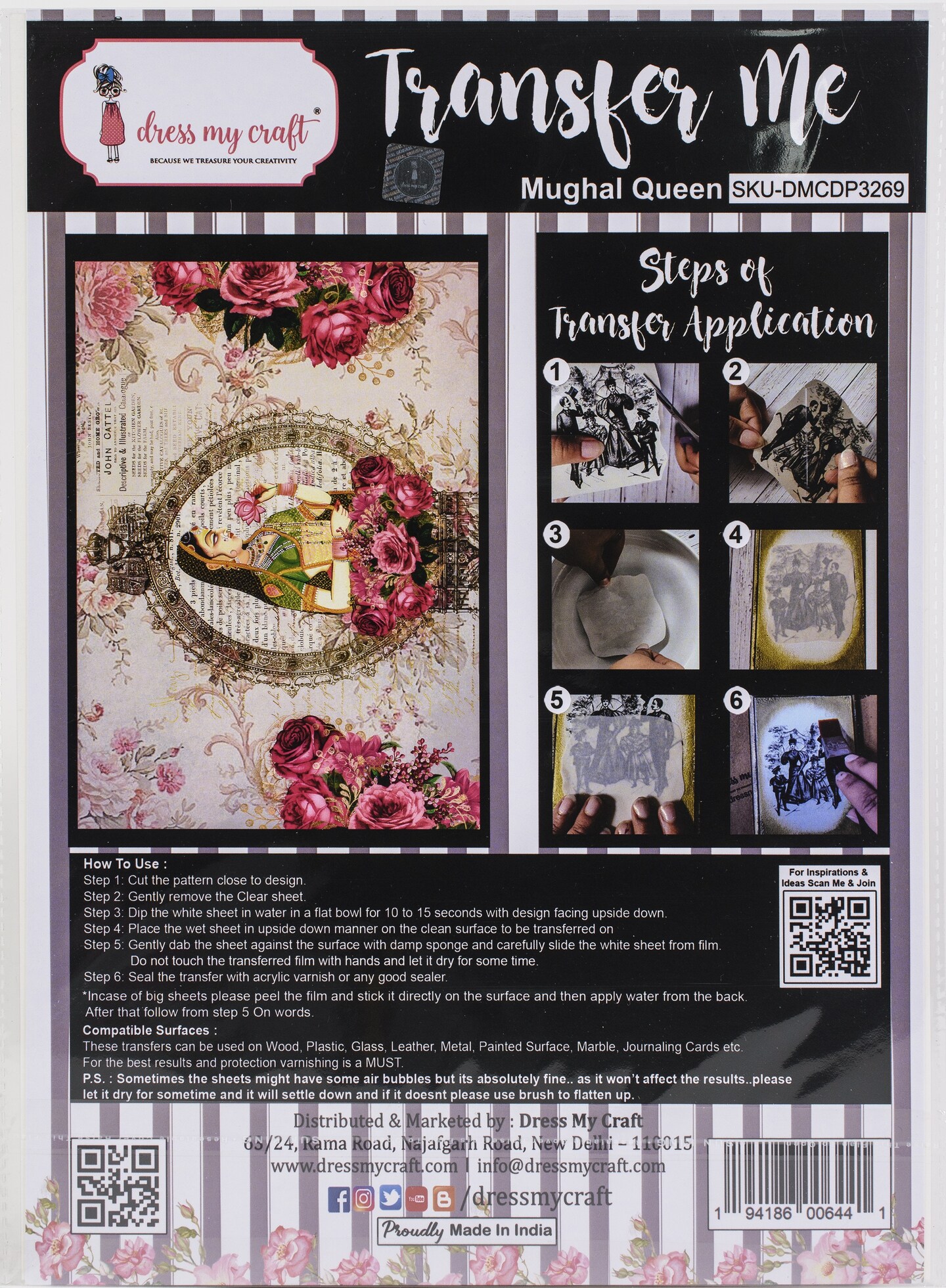 Dress My Craft Transfer Me Sheet A4-Mughal Queen, Count: 1 | Michaels
