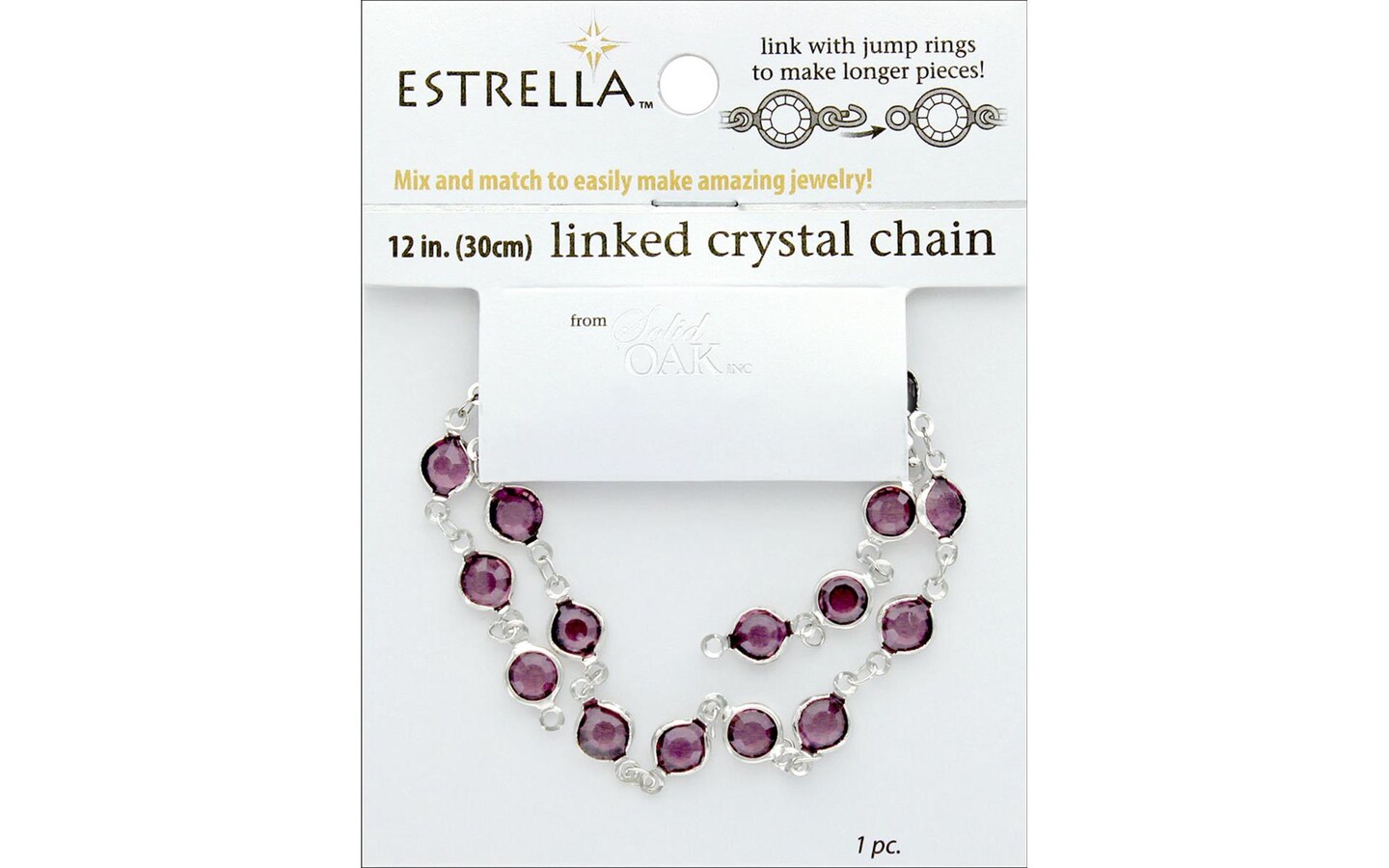 Solid Oak Estrella Chain 12" CLInk 6mm Slvr/Ame | Michaels