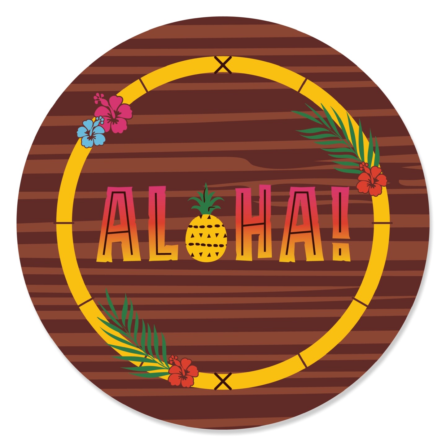 Big Dot of Happiness Tiki Luau - Tropical Hawaiian Summer Party Circle ...