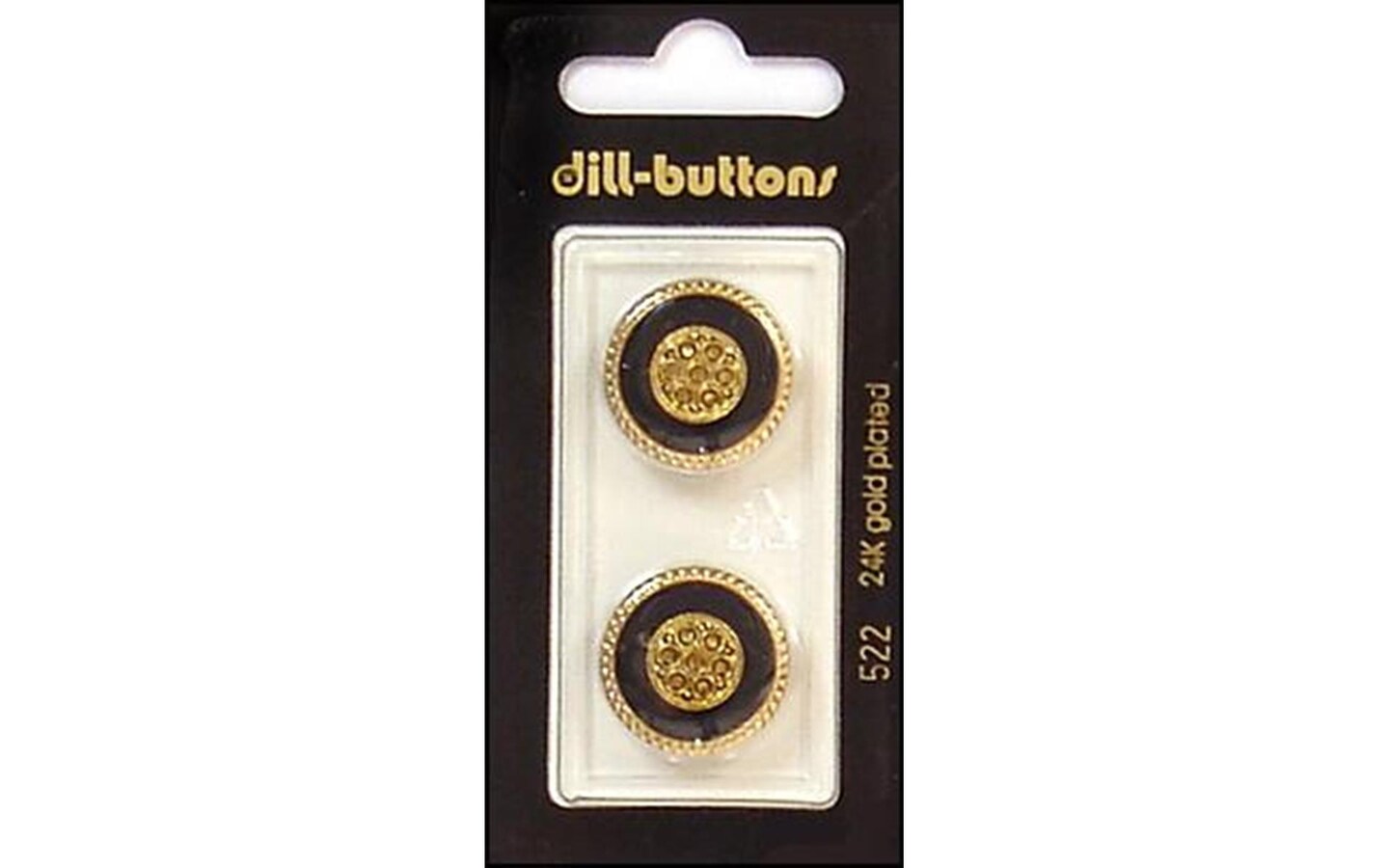 Dill Buttons 20mm 2pc Shank Enamel Black/Gold | Michaels