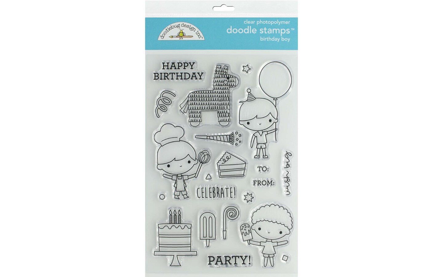 Doodlebug Party Time Doodle Stamps Birthday Boy | Michaels