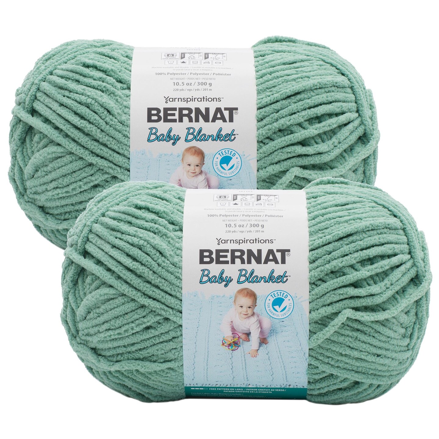 (Pack of 2) Bernat Baby Blanket Big Ball Yarn-Misty Jungle Green | Michaels