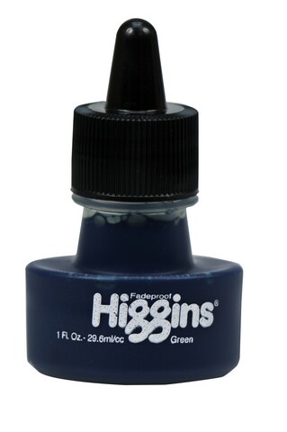 HIGGINS NON-WATERPROOF DRAWING INK GREEN 1OZ | Michaels