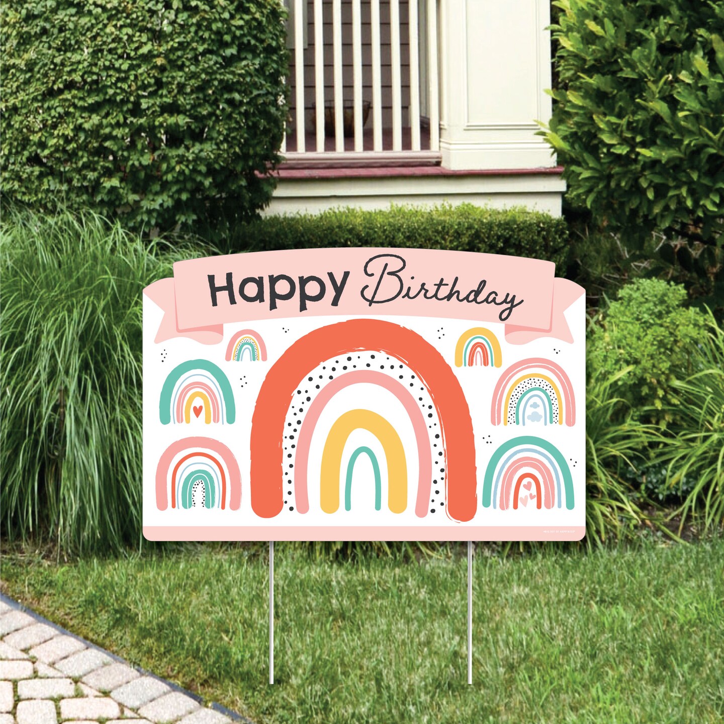 Big Dot of Happiness Hello Rainbow - Boho Birthday Party Yard Sign Lawn ...