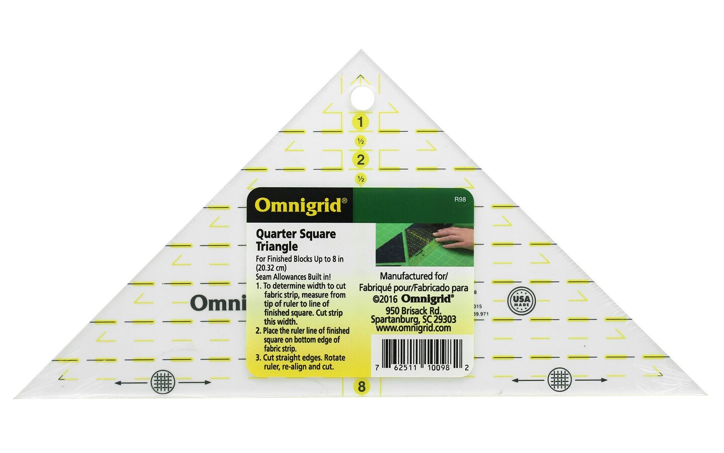 Omnigrid Ruler 8" Quarter Square Triangle | Michaels