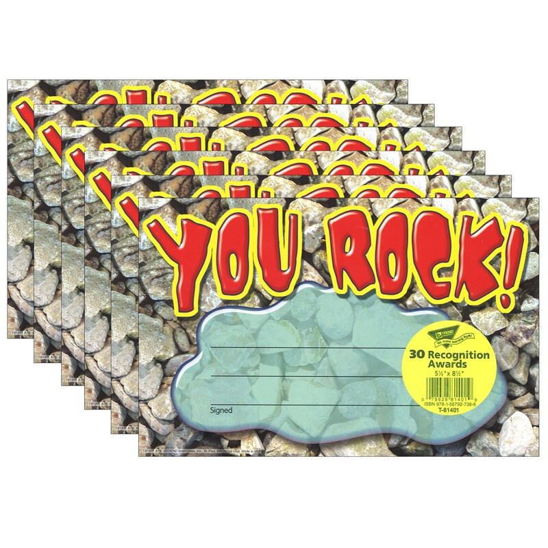 You Rock! Recognition Awards, 30 Per Pack, 6 Packs | Michaels