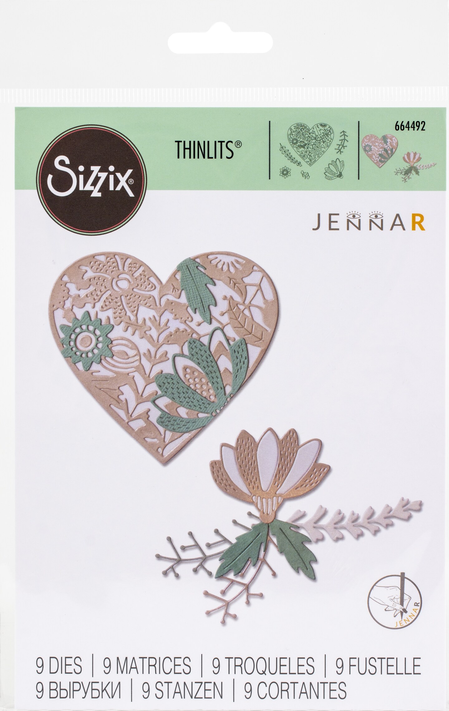 Sizzix Thinlits Dies By Jenna Rushforth 9/Pkg-Bold Floral Heart | Michaels