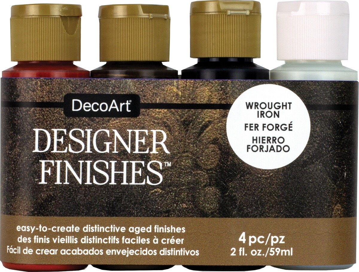 DecoArt Designer Finishes Paint Pack 4/Pkg-Wrought Iron | Michaels