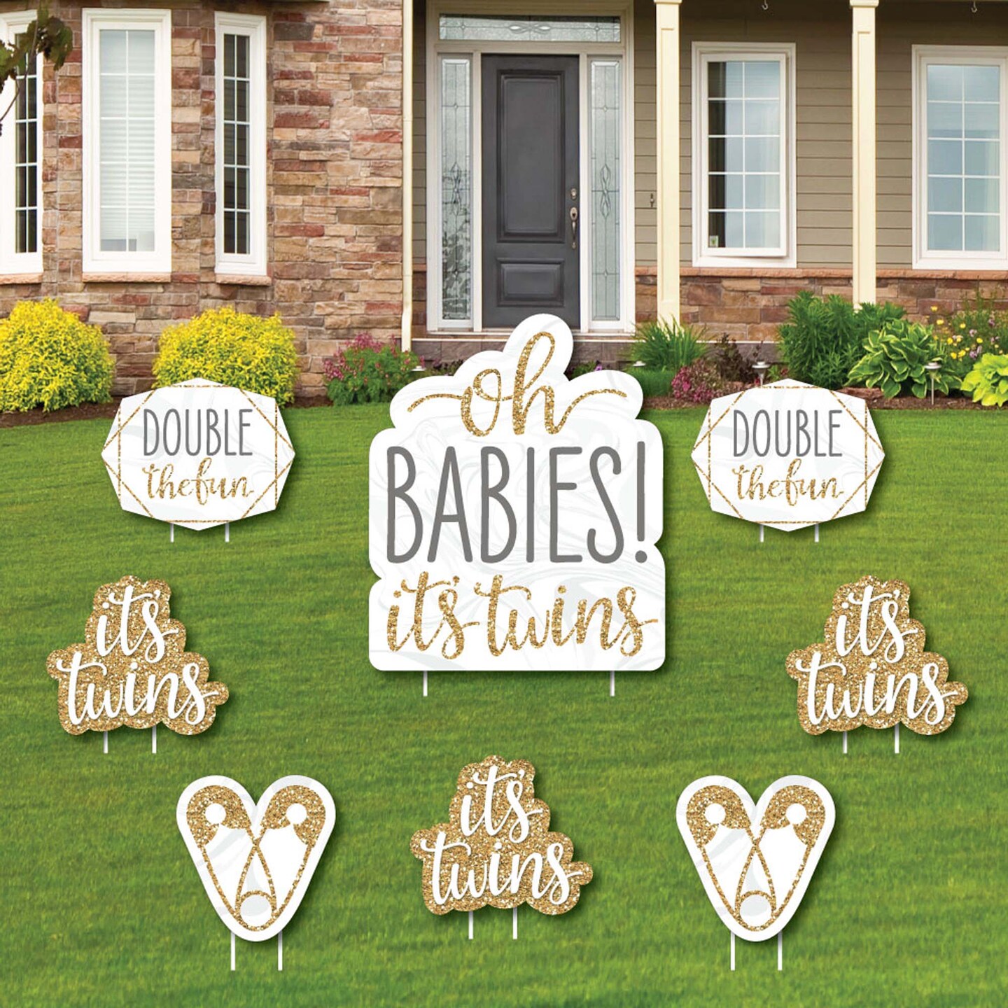 Big Dot of Happiness It's Twins - Yard Sign and Outdoor Lawn ...