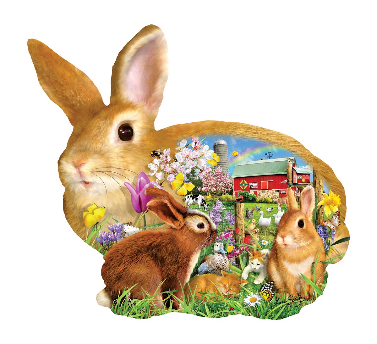 Sunsout Springtime Bunnies 1000 pc Special Shape Easter Jigsaw Puzzle ...