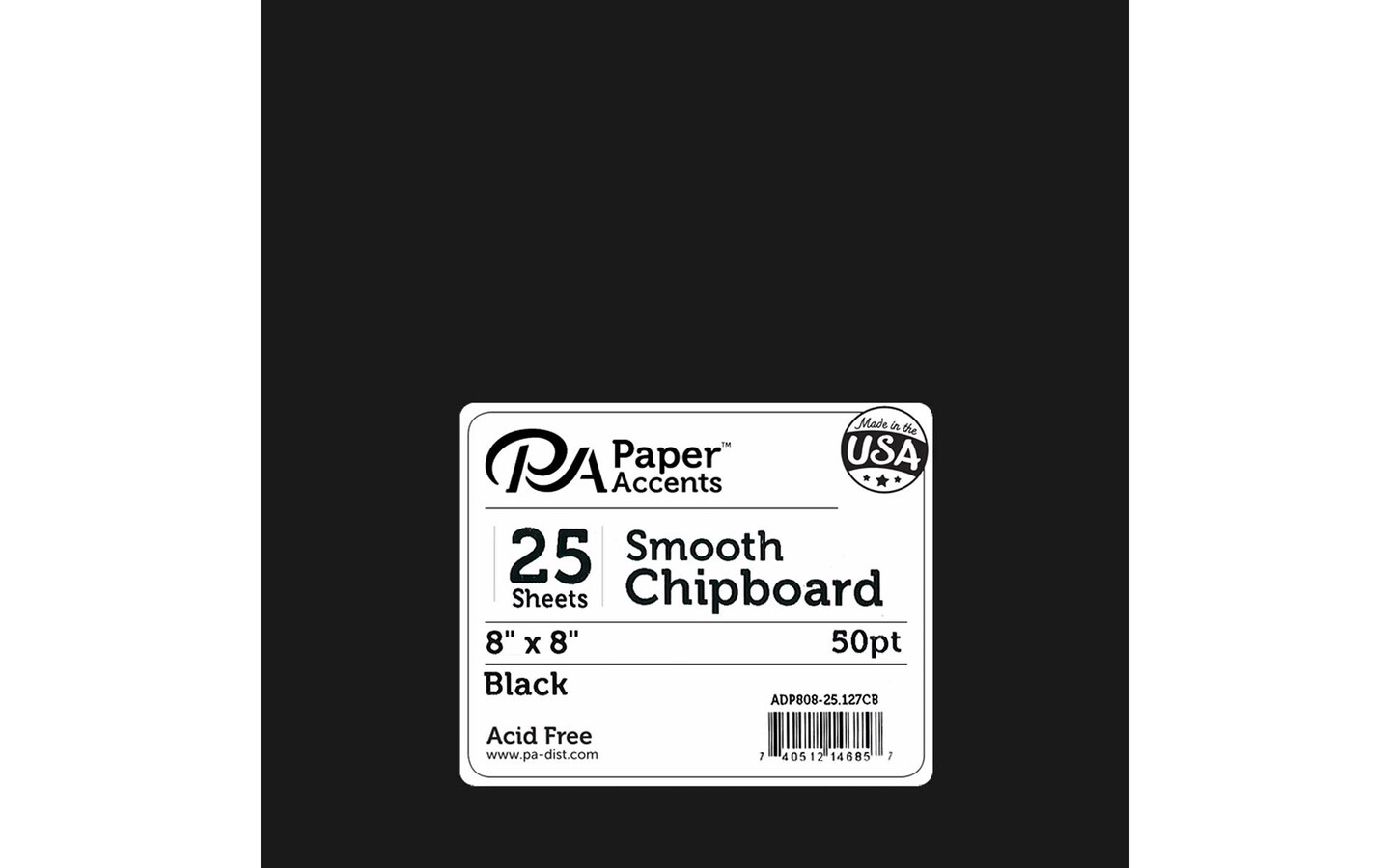 Chipboard 8x8 1X Heavy 50pt 25pcPk Black | Michaels