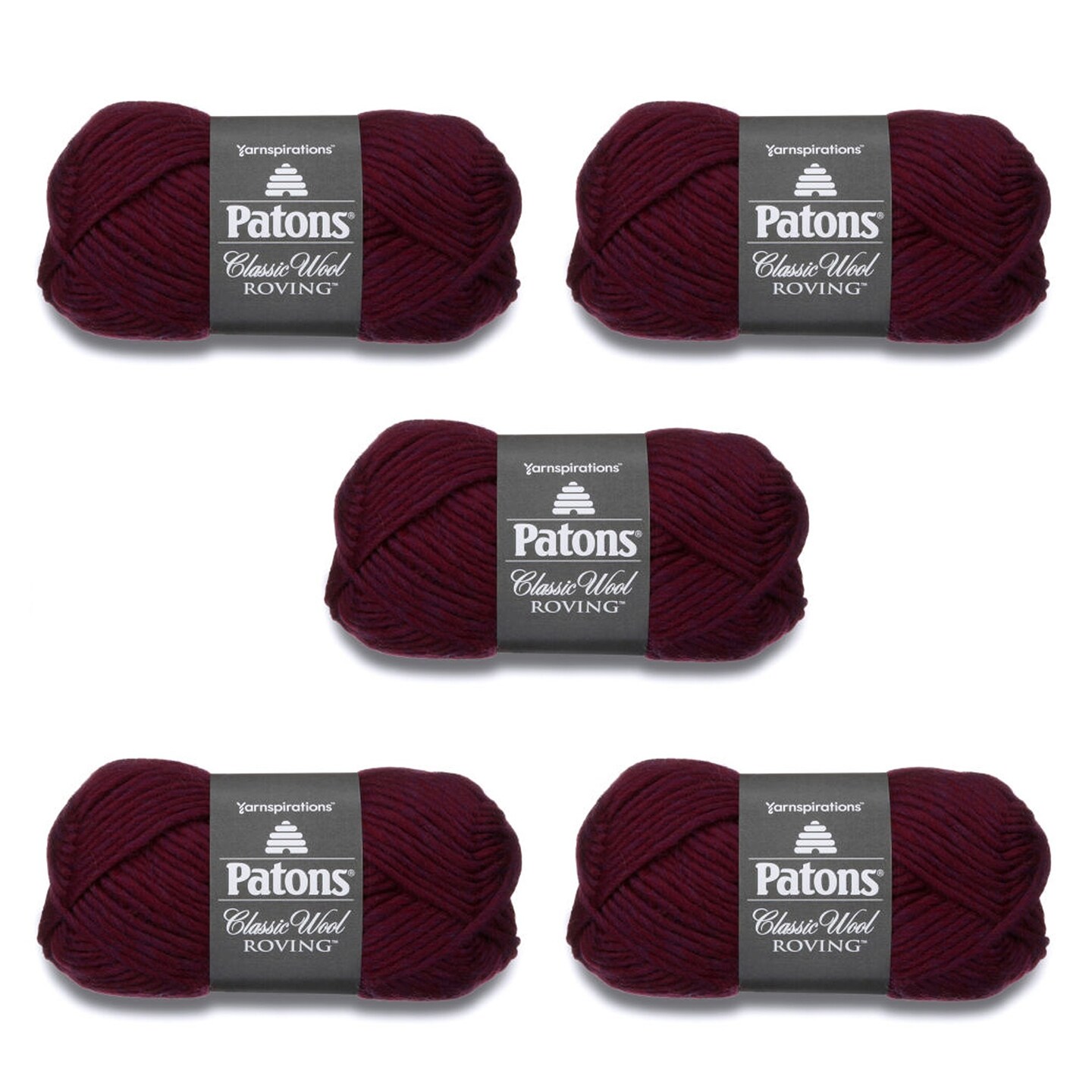 Patons Classic Wool Plum Yarn - 5 Pack of 3.5oz/100g - Wool - 5 Bulky ...