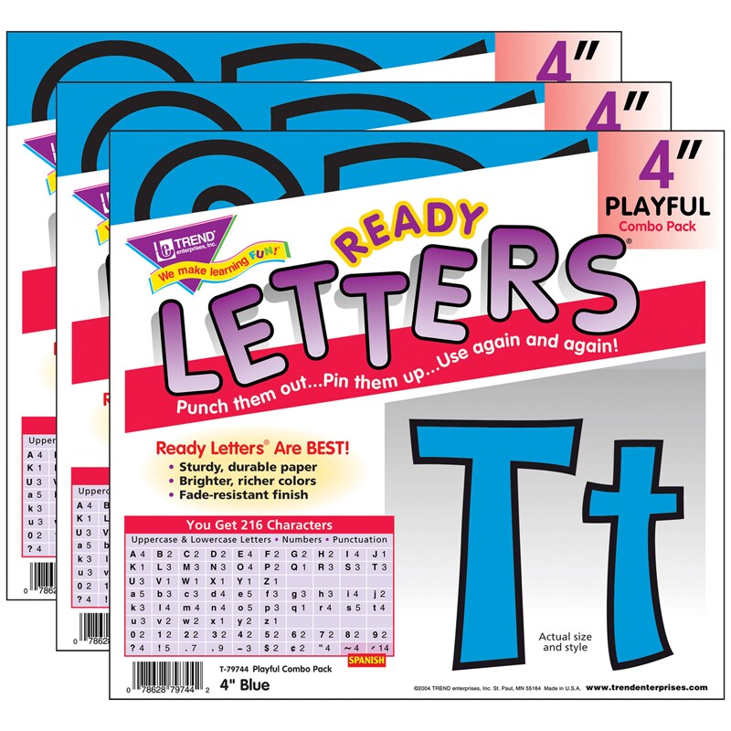 Blue 4" Playful Combo Ready Letters®, 3 Packs | Michaels