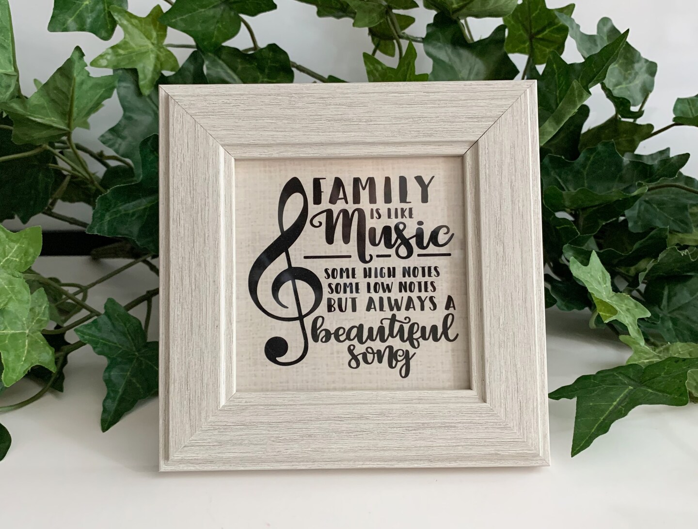 Family is Like Music..., 6"x6" Inspirational Sign, Framed Inspirational ...