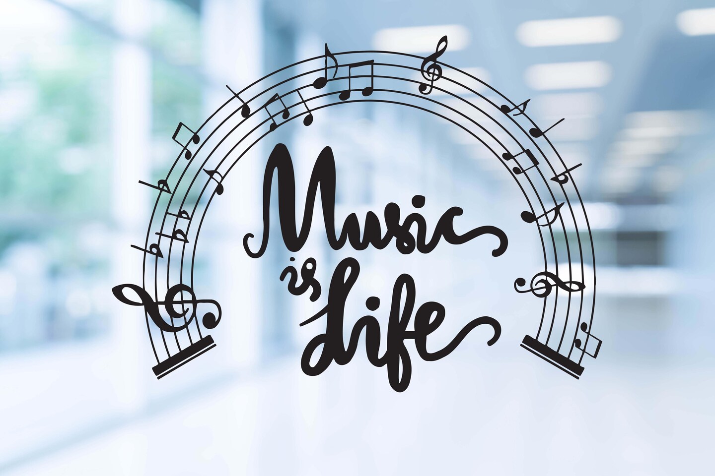 Music Is Life Wall Decal, Music Notes Decor, Music Class Decor, Music ...